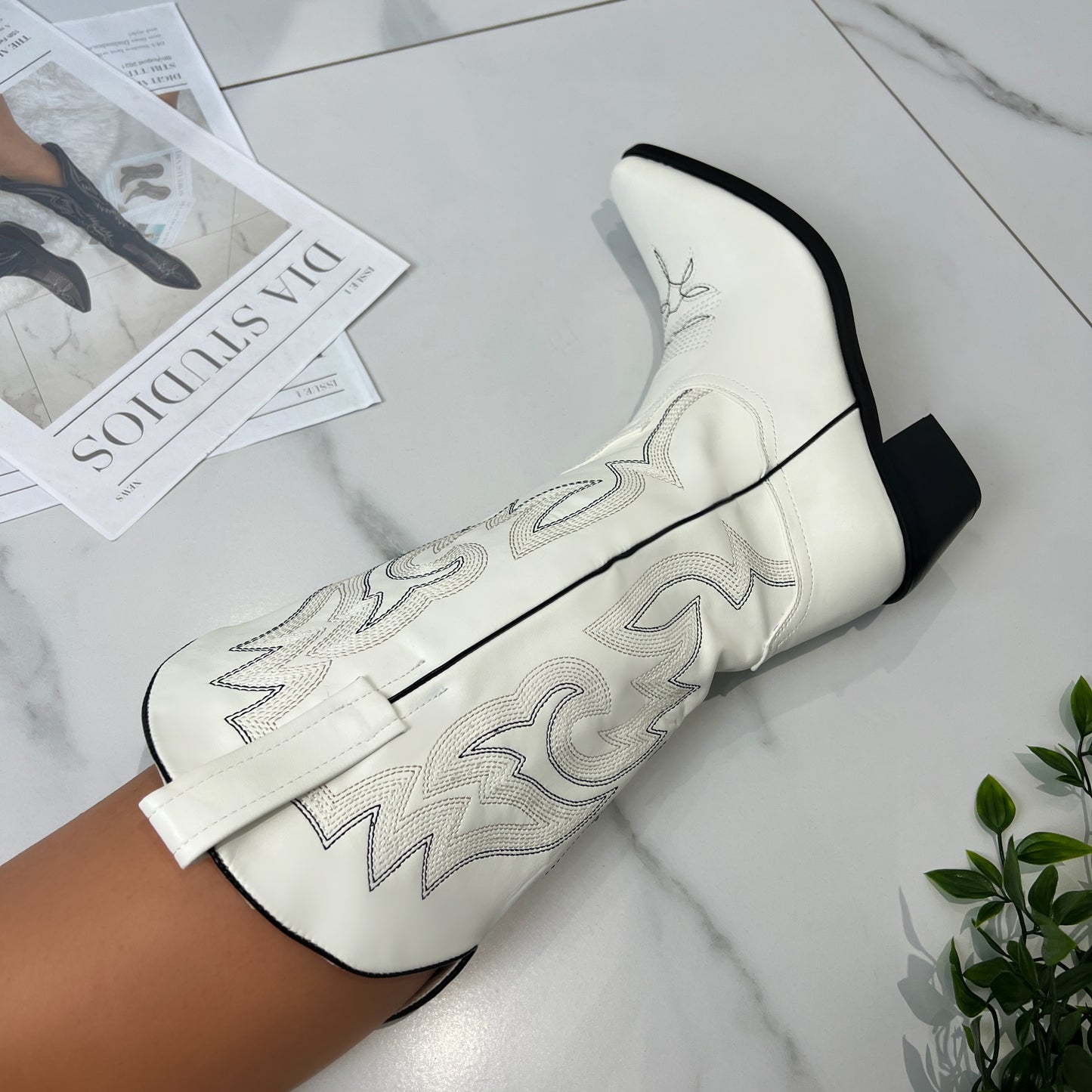 Camilla Cream Cowboy Boots – DIA Studios
